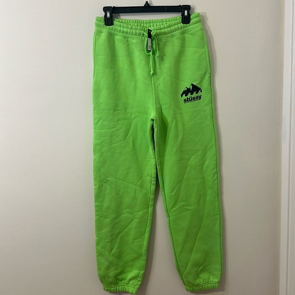 Stussy | Pants & Jumpsuits | Neon Green Stussy Sweatpants Xs | Poshmark